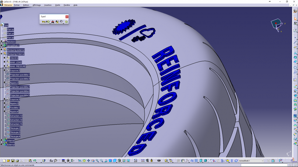 Proyecciones & Bobinado in CATIA® (ES) | TYPE3-CAA Add-on to type Text ...